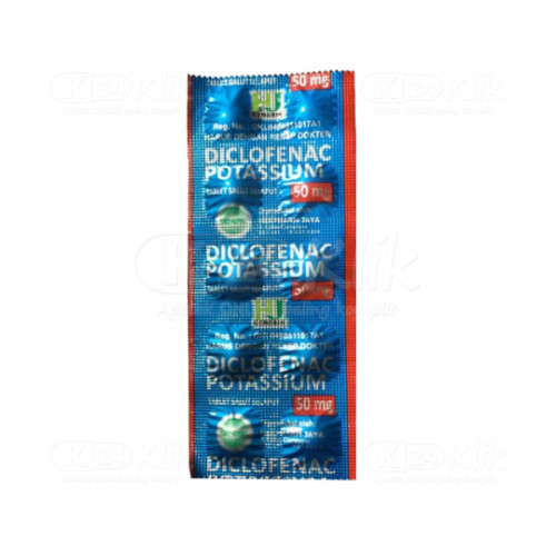 Diclofenac Potassium 50 mg 10 Tablet Hexpharm - Manfaat, Kandungan, Dosis, dan Efek Samping