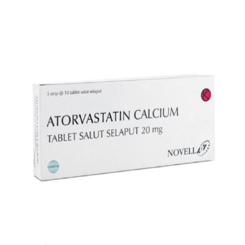 Atorvastatin 20 mg 10 Tablet Novell - Manfaat, Kandungan, Dosis, dan Efek Samping