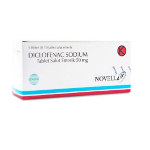 Natrium Diklofenak 50 mg 10 Tablet Novell - Manfaat, Kandungan, Dosis, dan Efek Samping