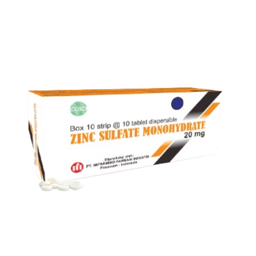Zinc Sulfate Imfarmind 20 mg 10 Tablet - Alodokter Shop