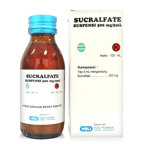 Sucralfate Suspensi 100 ml Holi - Manfaat, Kandungan, Dosis, dan Efek Samping