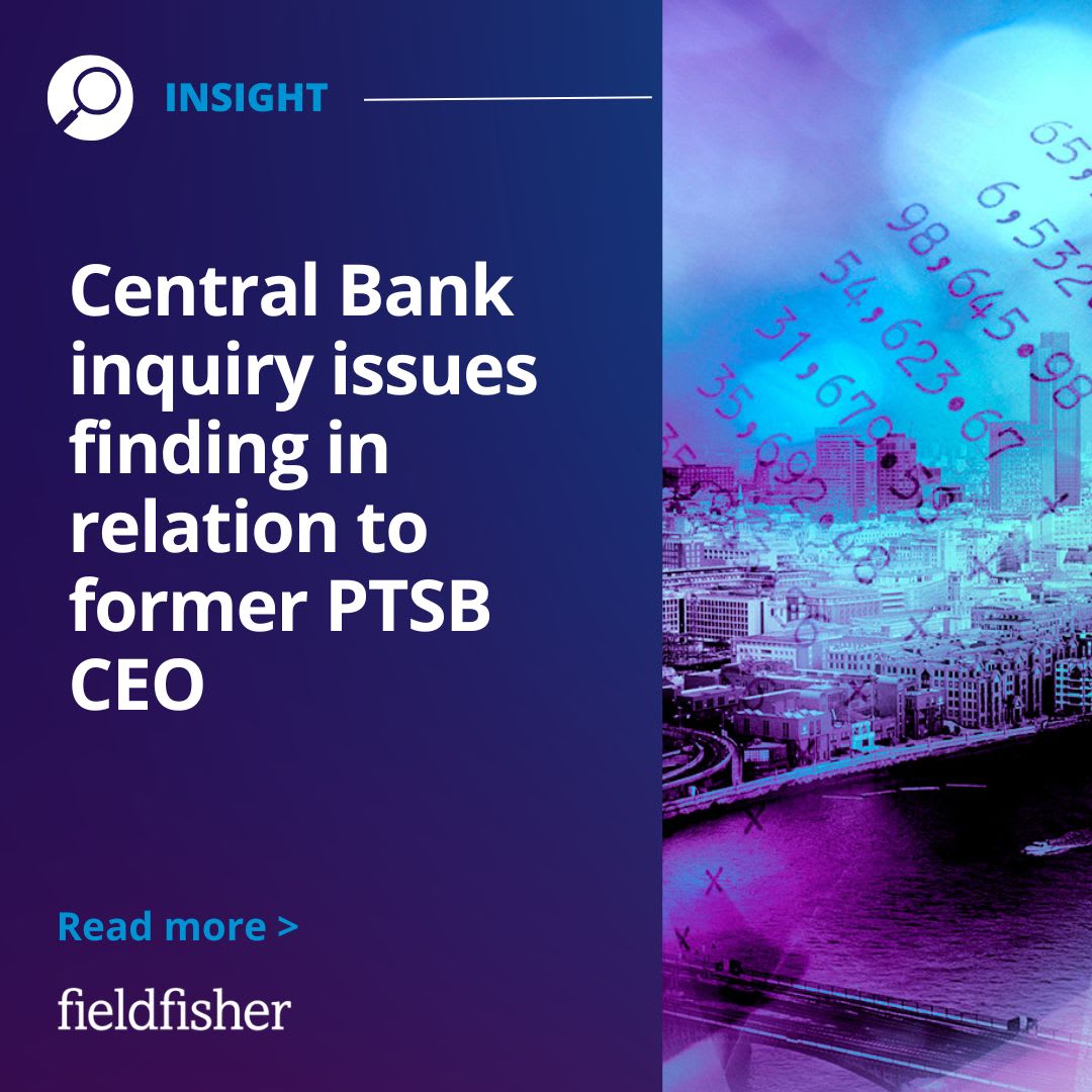 Central Bank inquiry issues finding in relation to former PTSB CEO