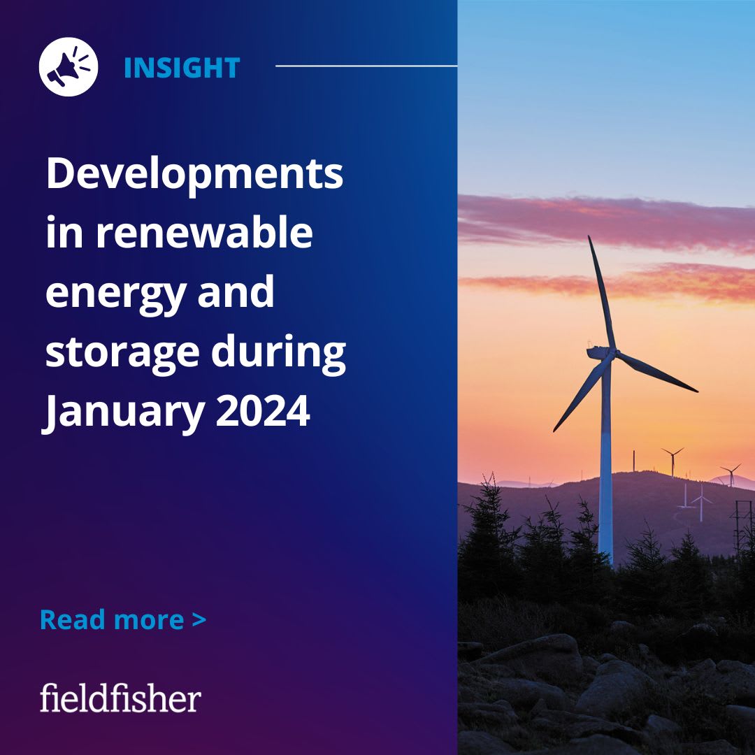 Developments in renewable energy and storage during January 2024