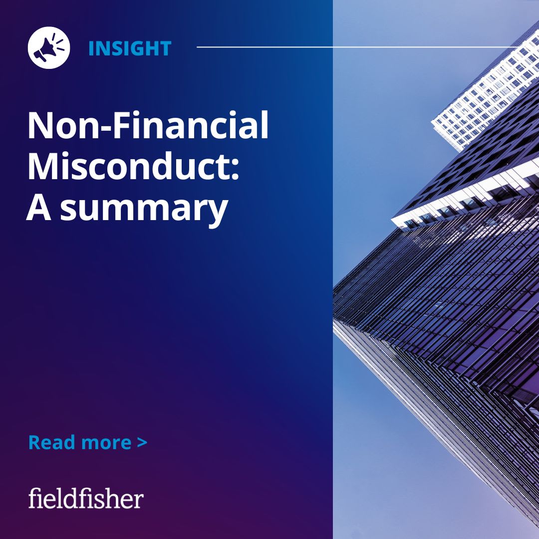 Non-Financial Misconduct: A summary | Fieldfisher