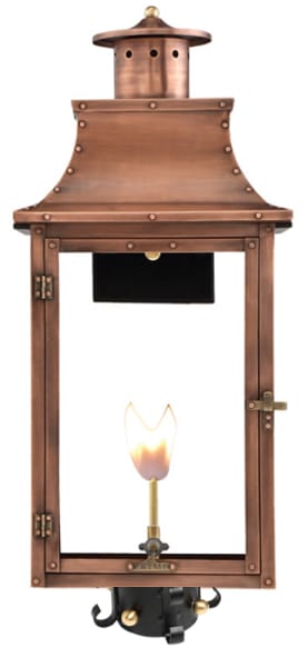 Post Mount Copper Gas Light Lanterns | French Market Lanterns