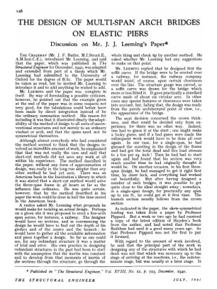 The Design of Multi-Span Arch Bridges on Elastic Piers. Discussion on ...
