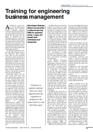 Training for engineering business management - The Institution of ...