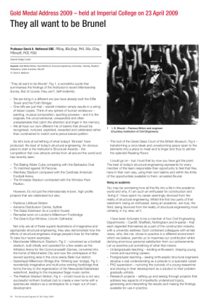 Gold Medal Address 2009: They all want to be Brunel - The Institution ...
