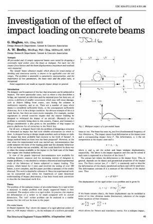 Investigation of the Effect of Impact Loading on Concrete Beams - The ...