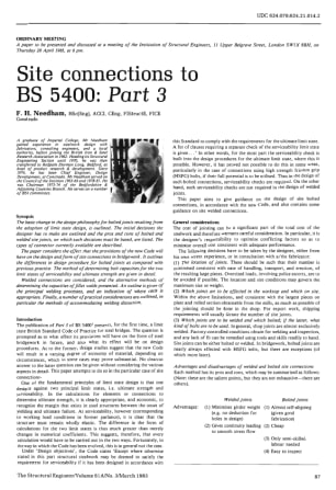 Site Connections to BS 5400: Part 3 - The Institution of Structural ...