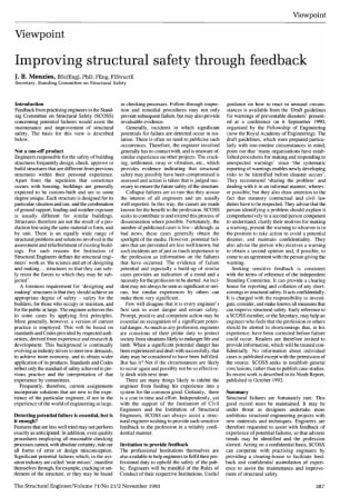 Improving Structural Safety Through Feedback - The Institution of ...