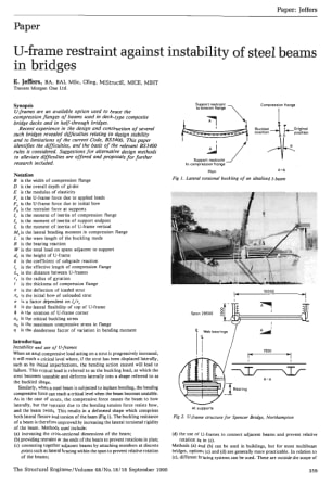U-Frame Restraint Against Instability of Steel Beams in Bridges - The ...