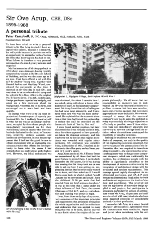 Sir Ove Arup, CBE, DSc 1895 - 1988. A Personal Tribute - The ...