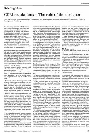 CDM Regulations - The Role of the Designer - The Institution of ...