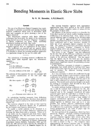Bending Moments in Elastic Skew Slabs - The Institution of Structural ...