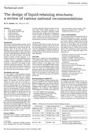 The Design of Liquid-Retaining Structures: a Review of Various National ...