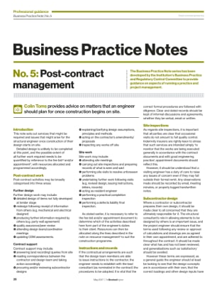 Business Practice Note No. 5: Post-contract management - The ...
