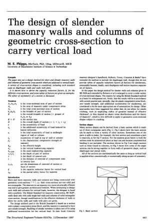 The Design of Slender Masonry Walls and Columns of Geometric Cross ...