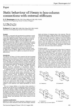 Static Behaviour of I-Beam to Box-Column Connections with External ...