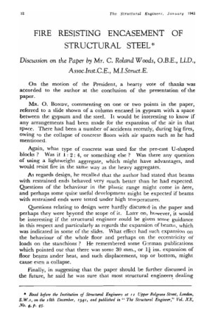 Fire Resisting Encasement of Structural Steel. Discussion on the Paper ...