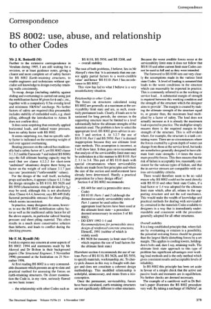 Correspondence on BS 8002: Use, Abuse, and Relationship to Other Codes ...