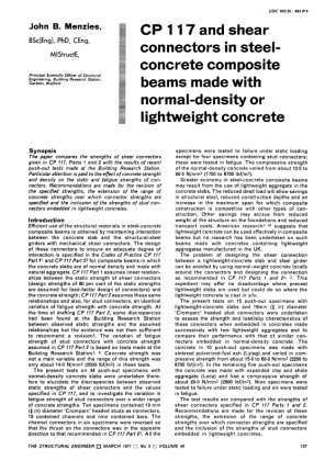 CP117 and Shear Connectors in Steel-Concrete Composite made with Normal ...