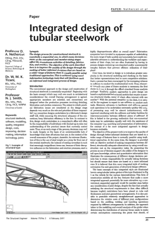 Integrated design of tubular steelwork - The Institution of Structural ...