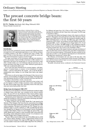 The Precast Concrete Bridge Beam: the First 50 Years - The Institution ...