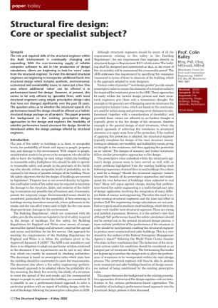 Structural fire design: Core or specialist subject? - The Institution ...