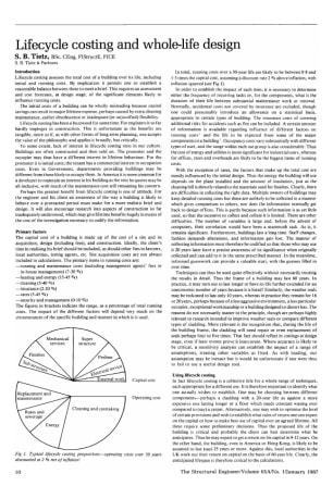 Lifecycle Costing and Whole-life Design - The Institution of Structural ...