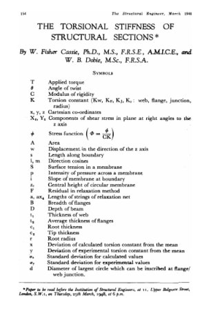 The Torsional Stiffness of Structural Sections - The Institution of ...