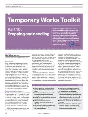 Temporary Works Toolkit. Part 10: Propping and needling - The ...