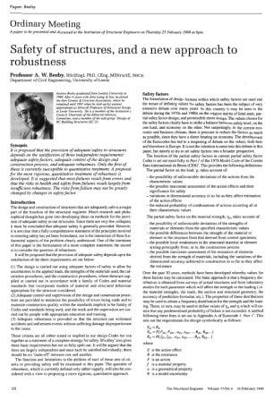 Safety of Structures, and a New Approach to Robustness - The ...