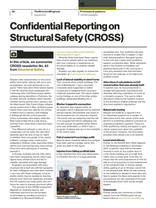 Confidential Reporting on Structural Safety (CROSS) No. 43 - The ...