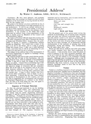 Presidential Address - The Institution of Structural Engineers