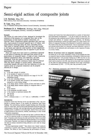 Semi-Rigid Action of Composite Joints - The Institution of Structural ...