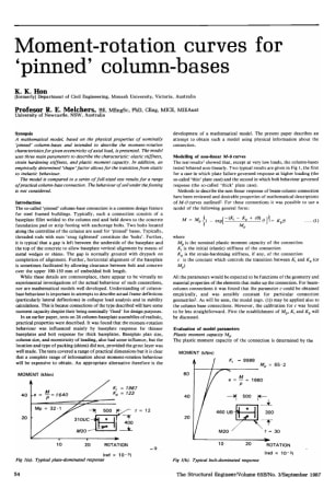 Moment-Rotation Curves for 'Pinned' Column-bases - The Institution of ...