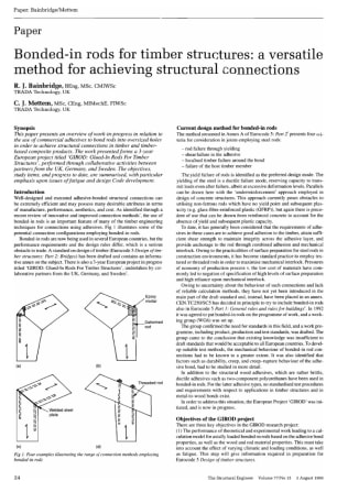 Bonded-in Rods for Timber Structures: a Versatile Method for Achieving ...