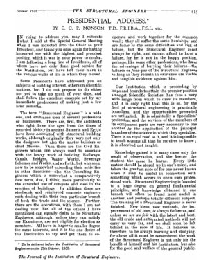Presidential Address - The Institution of Structural Engineers