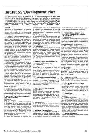 Institution 'Development Plan' - The Institution of Structural Engineers