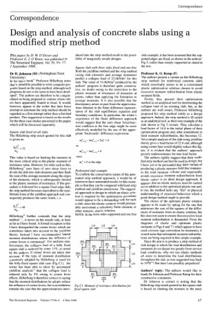 Correspondence on Design and Analysis of Concrete Slabs Using a ...