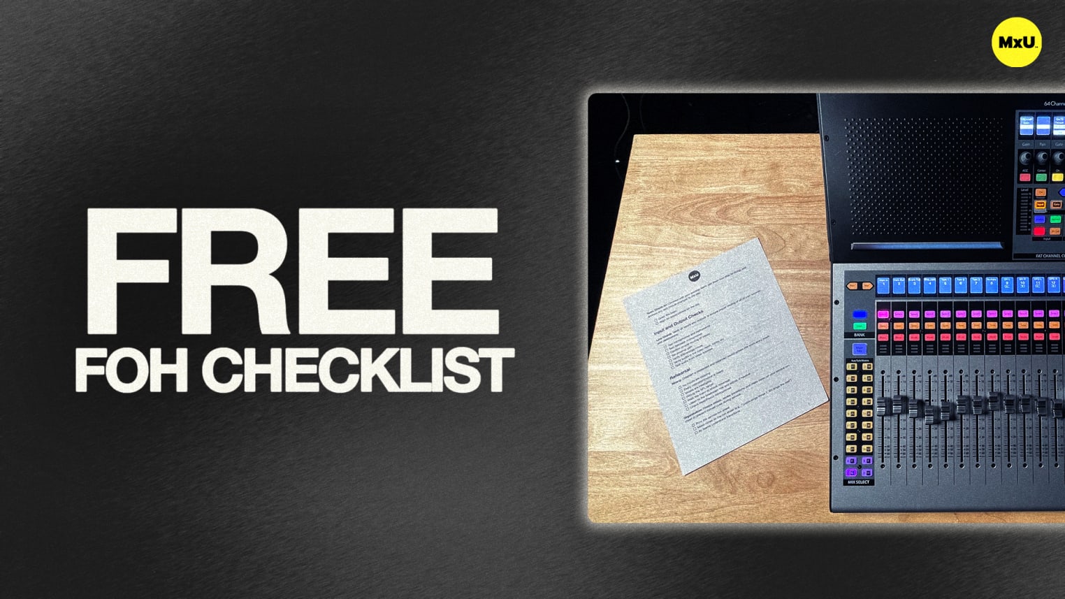 Church FOH Audio Checklist - MxU
