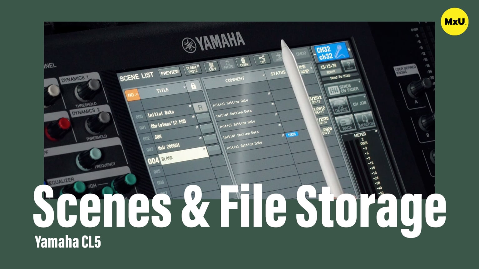 Scenes & File Storage on the Yamaha CL5 - MxU