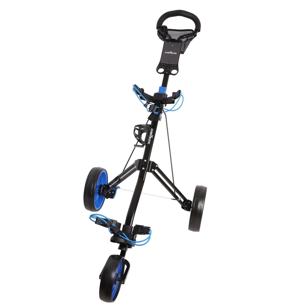 Caddymatic Golf Pro Lite 3 Wheel Golf Trolley Black/Blue - The Sports HQ