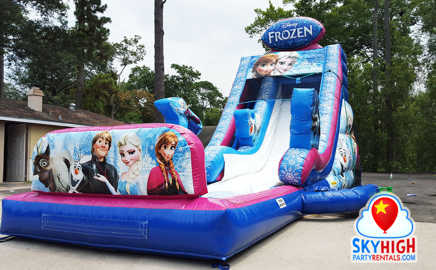 USA Frozen Inflatable Slide w/ Pool | Sky High Party Rentals